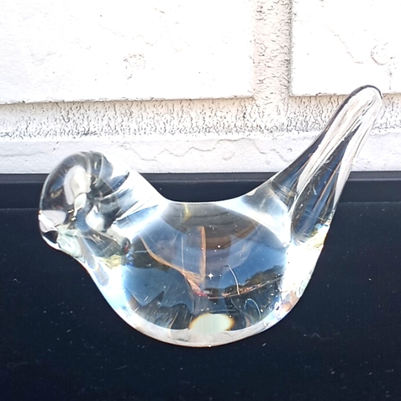 Unmarked | Accents | Vintage Clear Art Glass Bird Paperweight Figurine ...
